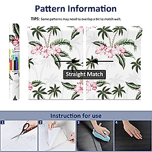 WESTICK Floral Peel and Stick Wallpaper for Bathroom Waterproof Botanical Wallpaper Stick and Peel Boho Floral Contact Paper for Cabinets Bedroom Walls Drawers Countertops Nursery Room 17.75 x 118 in