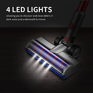 ORIVESSELS Replacement Vacuum Head compatible with Dyson V7 V8 V10 V11 V15 Hard Floor Attachment Cleaner Electric Head 4 LED Lights for Hard Floor and Low Carpets