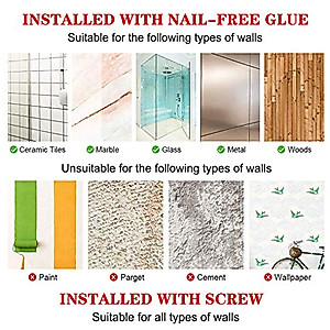 SUBTRACTION Shower Shelf No Drilling Wall Mount Bathroom Rack, Aluminum Shower Caddy, Square Shower Organizer Storage Basket for Shampoo