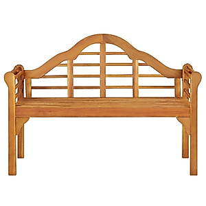 Tidyard Patio Bench, Acacia Wood Park Bench with Armrest and Backrest, Wooden Outdoor Bench Chair for Garden Entryway Yard Porch Backyard 49.2 x 22 x 34.4 in