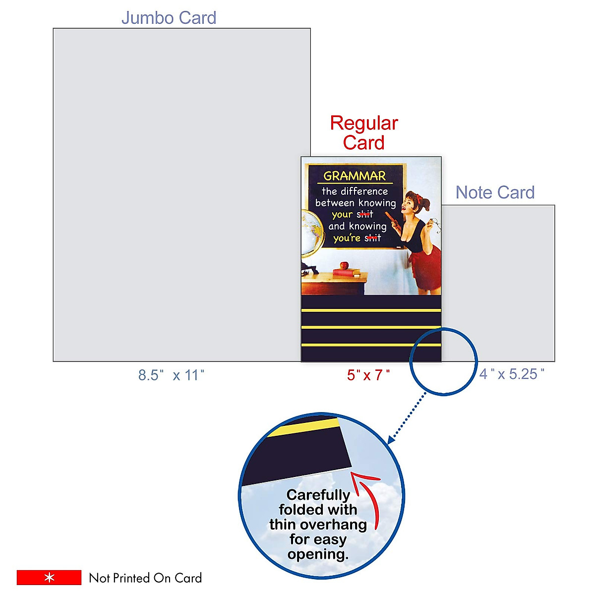 NobleWorks - Humorous Birthday Greeting Card with 5 x 7 Inch Envelope (1 Card) Bday Grammar Birthday 4126