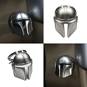 BestEvMod Mando Style Universal Car Engine Start Stop Button Cover Anti-Scratch Push Start Button Protective Cover 3D Cool Car Interior Accessories (Sliver)