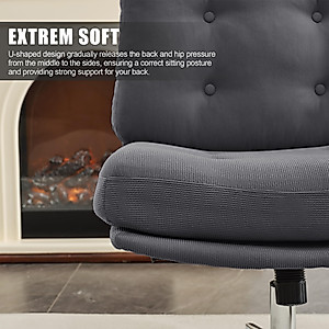 Okeysen 360° Swivel Accent Chair, 7.11’’ Thicken Tufted Upholstered Reading Chair with Rocking Mode, Living Room Chair with Five-Star Base, Office Desk Chair no Wheels for Living Room, Bedroom, Office