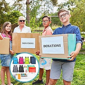 Colarr 17 Inch School Backpacks Supplies Kit Back to School Supplies Bundle 12 Pack Backpacks Bulk and 360 Pieces School Supply for School Student Donation Activity