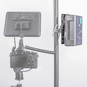 Fomito V-Lock V Mount Battery Adapter Plate with Super Clamp for Lighting Stand,Tripod, Support Rod, with D-TAP/DC/USB Power Output for Camcorder, DSLR Camera, LED Video Light, Monitor, Microphone