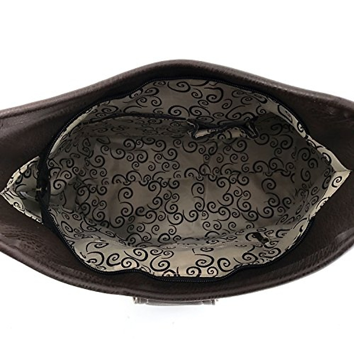 Justin West Tooled Laser Cut Leather Floral Embroidery Rhinestone Buckle Studded Shoulder Concealed Carry Tote Style Handbag Purse (Purple Purse)