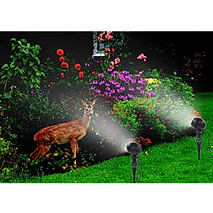 LANBITOU Solar Spotlights Outdoor,Waterproof Solar Landscape Spot Lighting for Flag Yard Wall Garden Pathway Trees Patio - White