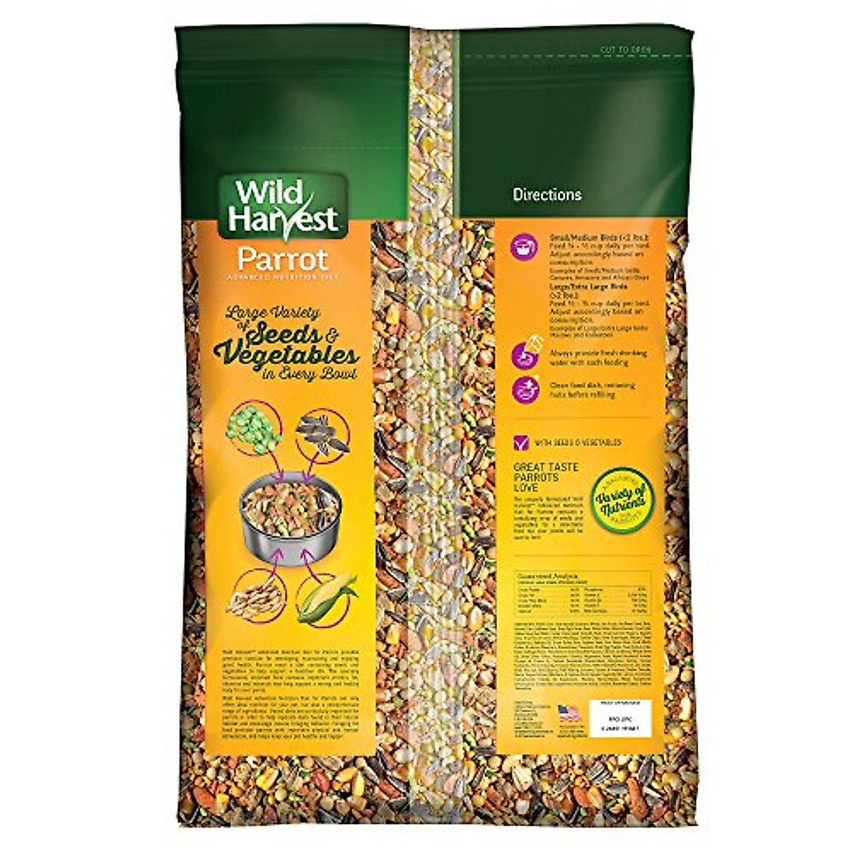 Wild Harvest Advanced Nutrition Parrot 8 Pound Bag,White