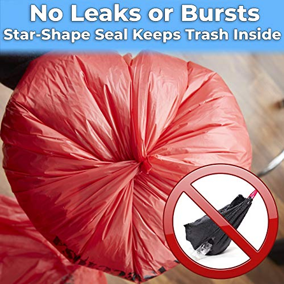 No Leak, Hospital Grade Biohazard Waste Bags 150 Pk. 10 Gallon, 24" Red Trash Liner With Hazard Symbol For Infectious Waste Disposal. Best Small Lab Can Liners for Labeling Biohazardous Trash Safely