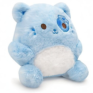 Leokawin Cat Stuffed Animal Blueberry Plush Pillow, Kawaii Blueberry Cat Plush Blueberry Stuffed Cat Plushies, Soft Cute Blueberry Plush Toy Gifts for Kids Boys Girls