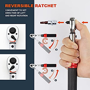 Inwell 1/4 Inch Drive Torque Wrench, 10-50 in./lbs. (1-6 Nm), Chrome Vanadium Steel, Includes Protective Case