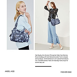 Angel Kiss Hobo Handbags for Women Soft PU Leather Shoulder Handbags Ladies Purses J.BLUE