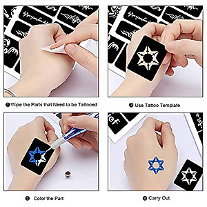 Konsait 123pcs Large Temporary Tattoos Stencils, 20 Sheets Boys and Man Glitter Tattoo Kit Templates Face Painting Stencil Body Art Stencil Pack for Adults Girls Women Kids Teenager Adultssigns