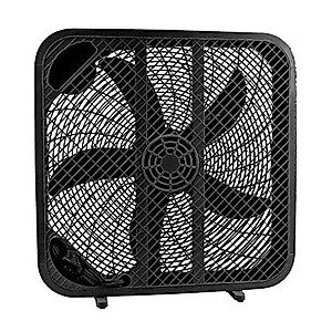 Genesis 20" Box Fan, 3 Settings, Max Cooling Technology, Carry Handle, Black