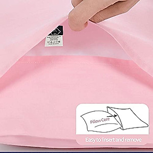 Aisawate Toddler Pillow with Pillowcase - 13X18 Soft Organic Cotton Travel Pillows for Sleeping - Machine Washable - Toddlers, Kids, Child - Perfect for Toddler Cot, Bed Set（Pink）