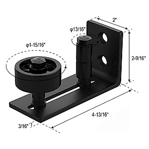 WINSOON 9FT Single Door Sliding Barn Door Hardware Kit with 1pc Barn Door Handle Set with 1pc Adjustable Floor Guide