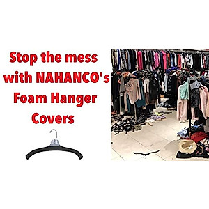 NAHANCO 2045C 17" Foam Hanger Covers, Grey (Bulk pack of 500)