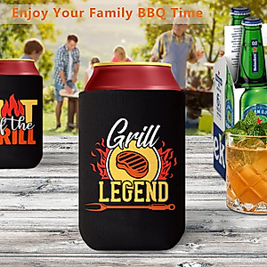 BBQ Party Decorations Can Coolers - Pop Nordic 14 Pack Funny Beer Can Sleeves Bulk, Reusable Neoprene Beer Cozy for BBQ Party Favor Supplies