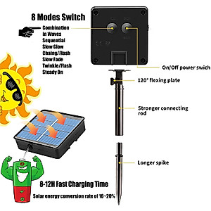 Solar Rope Light Waterproof IP65 39FT 100LEDs Outdoor LED ‎Solar Outdoor Lights for Party Garden Yard Home Wedding Christmas Halloween Holiday Tree Decoration Lighting