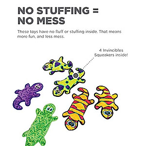 Outward Hound Invincibles Green Gecko Plush Dog Toy, Large