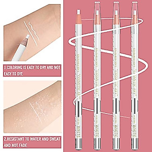 Tattoo Makeup And Microblading Supplies Kit-Permanent Eye Brow Liners For Marking In 5 Colors Waterproof Eyebrow Pencils Peel (white)