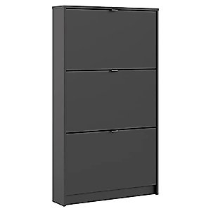 Tvilum, Black Matte Bright 3 Drawer Shoe Cabinet