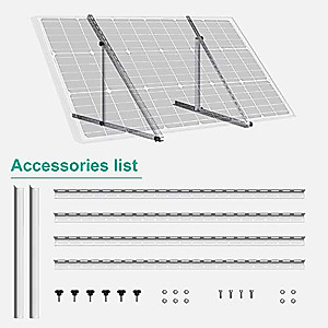 ECO-WORTHY 28 inch Adjustable Solar Panel Tilt Mount Mounting Rack Bracket Set Rack Folding Tilt Legs, Boat, RV, Roof Off Grid System (28'' Length)