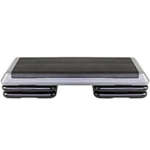 The Step (Made in USA Original Aerobic Platform for Total Body Fitness – Health Club 4 Risers Grey