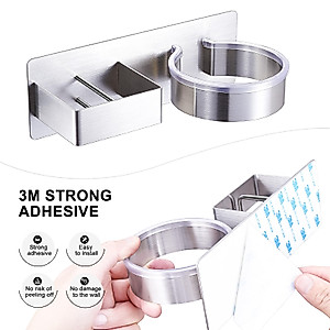 Hair Dryer Holder Wall Mount Hair Tool Organizer, Stainless Steel Hair Dryer Straightener Holder, Bathroom Blow Dryer Holder, Adhesive Curling Iron Holder, Hairdryer Holder Storage Barber Shop Hotel