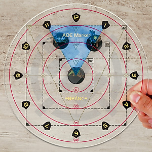 ENHANCE 30ft Spell AOE Damage Template - DND Area of Effect Marker for 1" Battle Grid Mat or Grid-Less Terrain - Upgraded Measure Tool Quickly Determines Spell Effects - Perfect for Tabletop RPG DMS