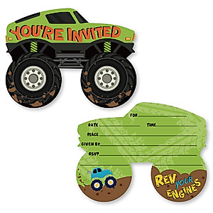 Grace Yonks Truck Bash Invitation, Truck Birthday Invites, 20 Invitations and Envelopes, Birthday party Invitations, Birthday Party Supplies.(120)