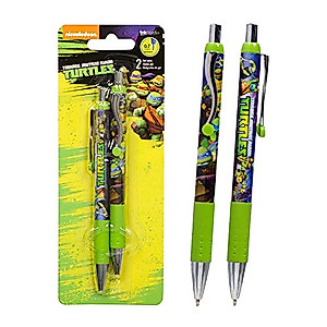 Teenage Mutant Ninja Turtles Pens Value Bulk Pack Bundle ~ 12 Ninja Turtles Ballpoint Pens with Stickers (TMNT School Supplies, Office Supplies, Party Favors)