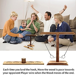 Hook and Ring Game Handmade Wooden Toss Game for Kids and Adults, Outdoor Indoor Games,Patio Decor,Yard Games,Wooden Hook and Ring Game for Bars, Party