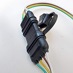 Trailer Wiring Harness Universal 4 Way Flat Y-Splitter Plug and Play Adapter Extension Harness for LED Tailgate Light Bar and Trailer Lights