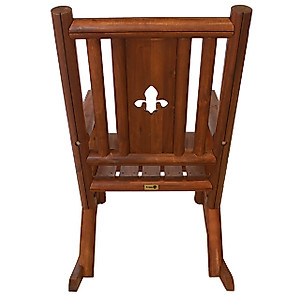 Leigh Country Amberlog Single Rocker with Fleur-De-Lis Cutout Rocking Chair, Brown