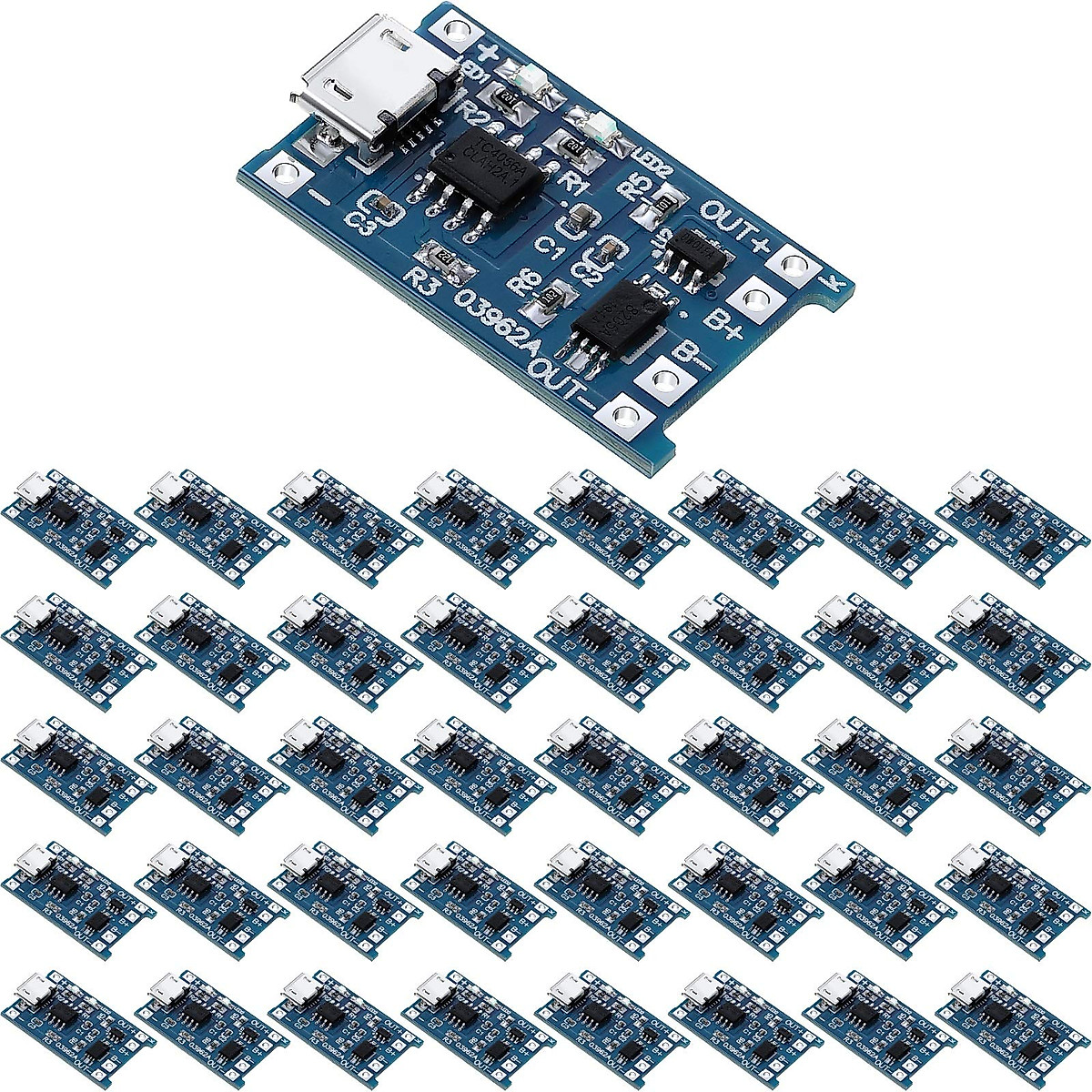 Weewooday Charging Module Battery Charging Board with Battery Protection BMS 5v Micro USB 1a Lithium Charge Module(40 Pieces)