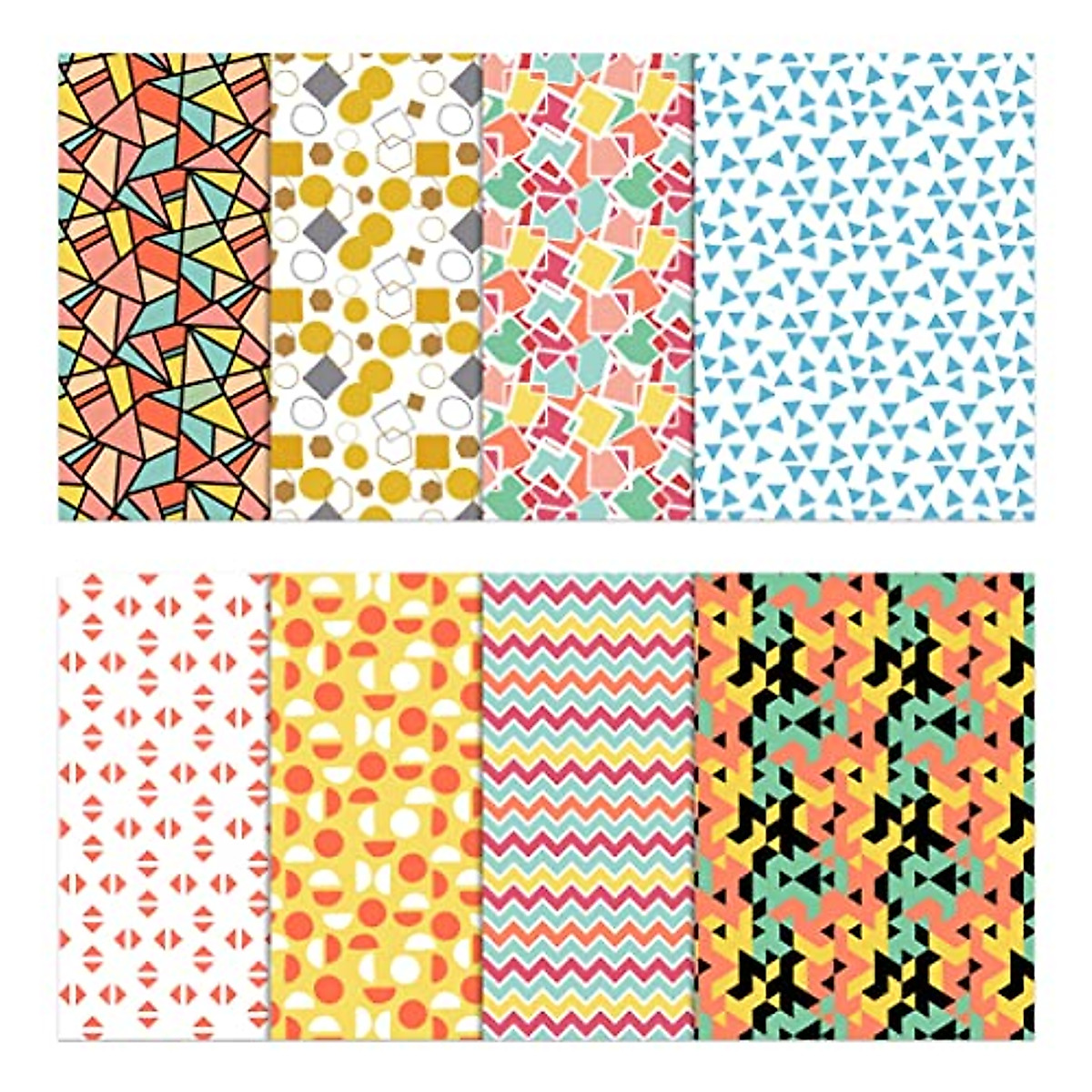 Soimoi 8 Pc Fat Quarter Bundle, Geometric Abstarct Collection Print 18"x 22" DIY Patchwork- 100% Cotton Pre-Cut Quilting Fabric Multicolor