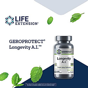 Life Extension GEROPROTECT Longevity A.I. - Anti-Aging Supplement with Gamma-linolenic Acid (GLA) from Borage Seed Oil and Ginseng Extract for Stem Cell Health –Gluten-Free, Non-GMO – 30 Softgels