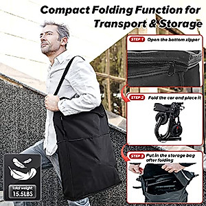 Henmnii Rollator Walker for Seniors, Lightweight Foldable All Terrain Rolling Walker with seat, Aluminum Walkers with 8 inch Rubber Wheels, Handles and Backrest for Seniors and Adult