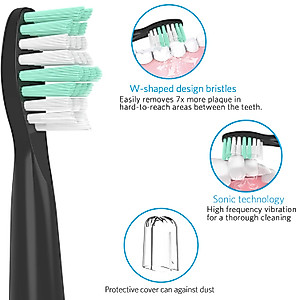 Electric Toothbrush Replacement Heads,Compatible with Fairywill Toothbrush Heads Electric Handle FW-E11,FW-507/508/551/FW908/FW910/917/949/958/959/FW610/FW659/FW719,FW-D1/FW-D3/FW-D7/D8,8 Pack