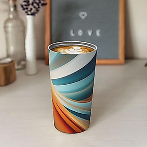 WANGXUEE Striped Print 500ml Stainless Steel Travel Tumbler Double Wall Vacuum Insulated Coffee Mug