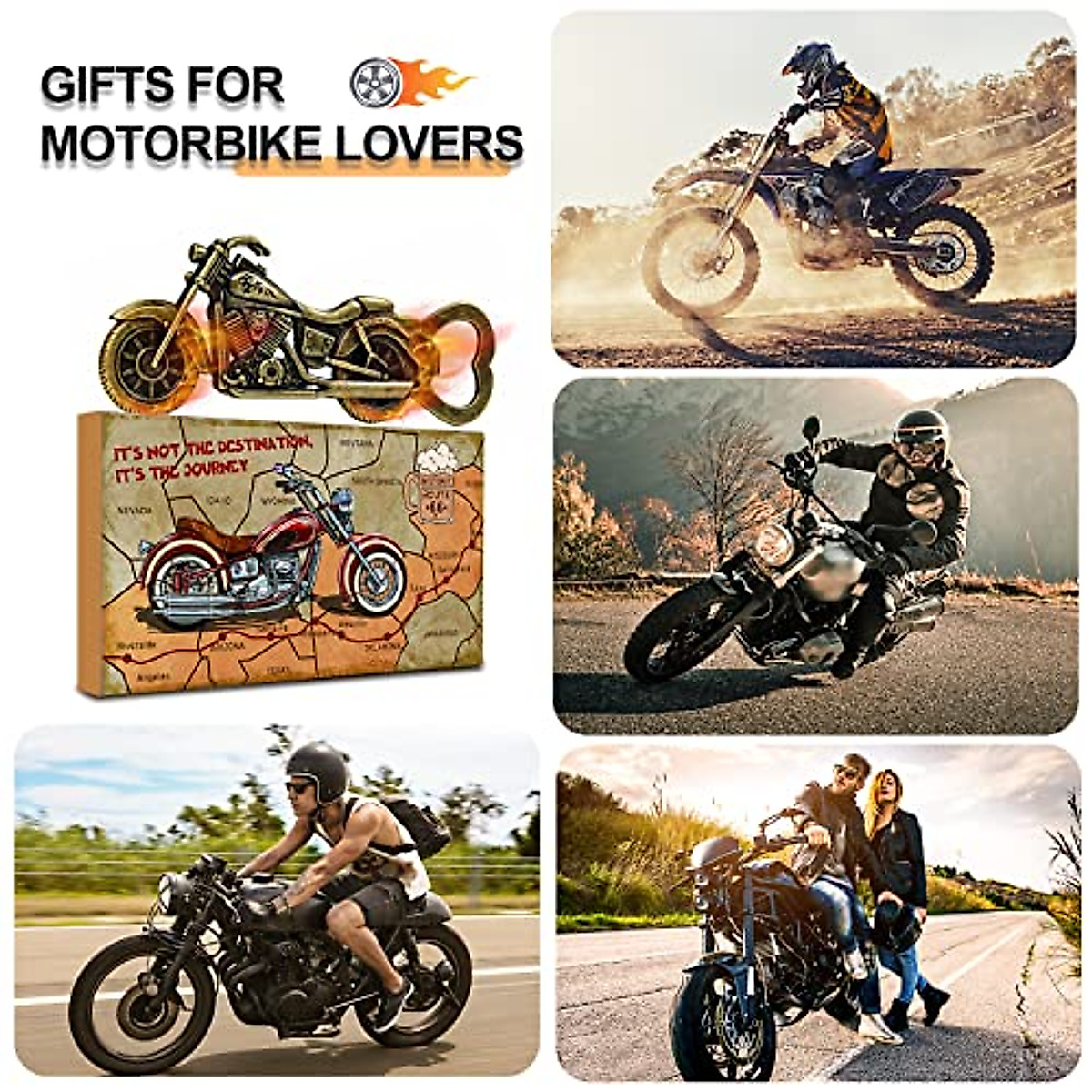 Valentines Day Gifts for Men Dad - Unique Valentines Motorcycle Gifts for Him Husband Boyfriend Beer Bottle Opener Cool Gadgets for Men Grandpa, Funny Birthday Biker Gifts for Men Who Have Everything
