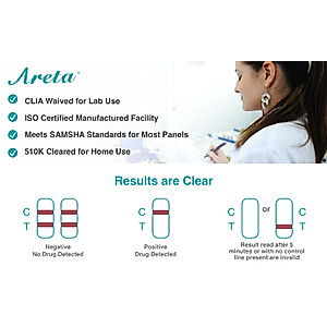 Areta 14 Panel Drug Test Cup Kit with Temperature Strip, Instant Testing 14 Drugs Buprenorphine (BUP),THC,OPI 2000, AMP,BAR,BZO,COC,MET,MDMA,MTD,OXY,PCP,PPX,TCA-#ACDOA-1144-25 Pack