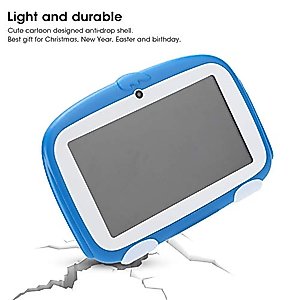 Haowecib Kids Tablet, HD Tablet Capacitive Multi-Touch Screen Stable and Durable Light and Durable High-Speed Response Operation Function for Office for Home(American Plug (100-240V))