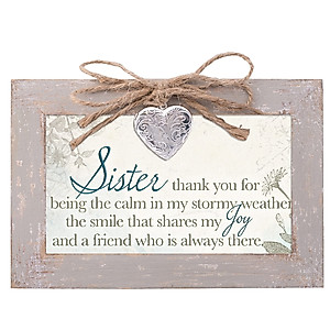 Cottage Garden Sister The Calm in My Stormy Petite Locket Distressed Natural Music Box Plays You Light Up My Life