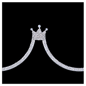 Rhinestone Crown Chest Bracket Body Jewelry Sexy Crystal Chest Bracket Rhinestone Bra Body Chain Bikini Chest Chain Waist Body Chain for Women (Silver)