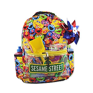 Sesame Street Gang Elmo Boys Girls Toddler 16 inch School Backpack (One Size, Multicolor)