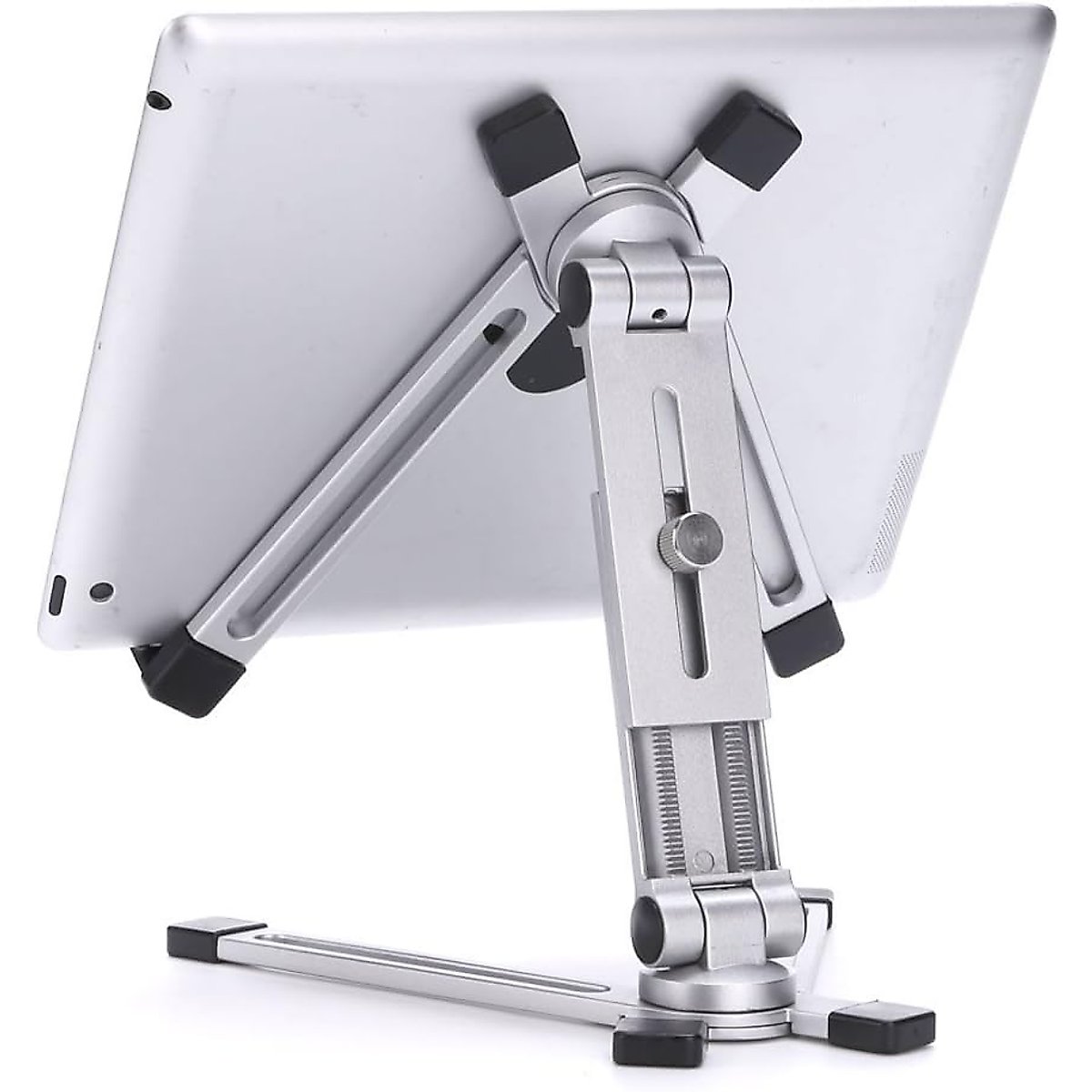 FUZADEL Portable Fold-Up Travel Stand Aluminum, Universal Tablet Stand Holder Foldable Multi-Angle Adjustable Stand for Tablet/Phone/Notebook/Tablet Holder for Surface Notebook Monitor Stand