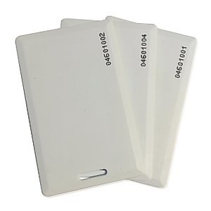 25 pcs 26 Bit Proximity Clamshell Weigand Prox Swipe Cards Compatable with ISOProx 1386 1326 H10301 format readers and systems. Works with the vast majority of Keyless entry access control systems