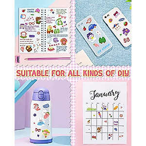 Benresive 1000 Pcs Cute Stickers for Kids, Water Bottle Stickers Kawaii Waterproof Vinyl Scrapbook Phone Laptop Stickers, 100 Sheets Journaling Aesthetic Sticker Packs for Girls Teens（Pink）